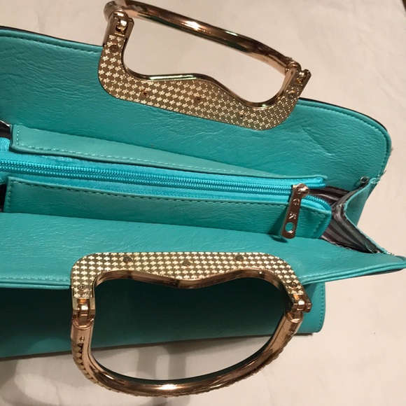 Kate Hill | Bags | Kate Hill Purse Mint Green With Gold Handles | Poshmark